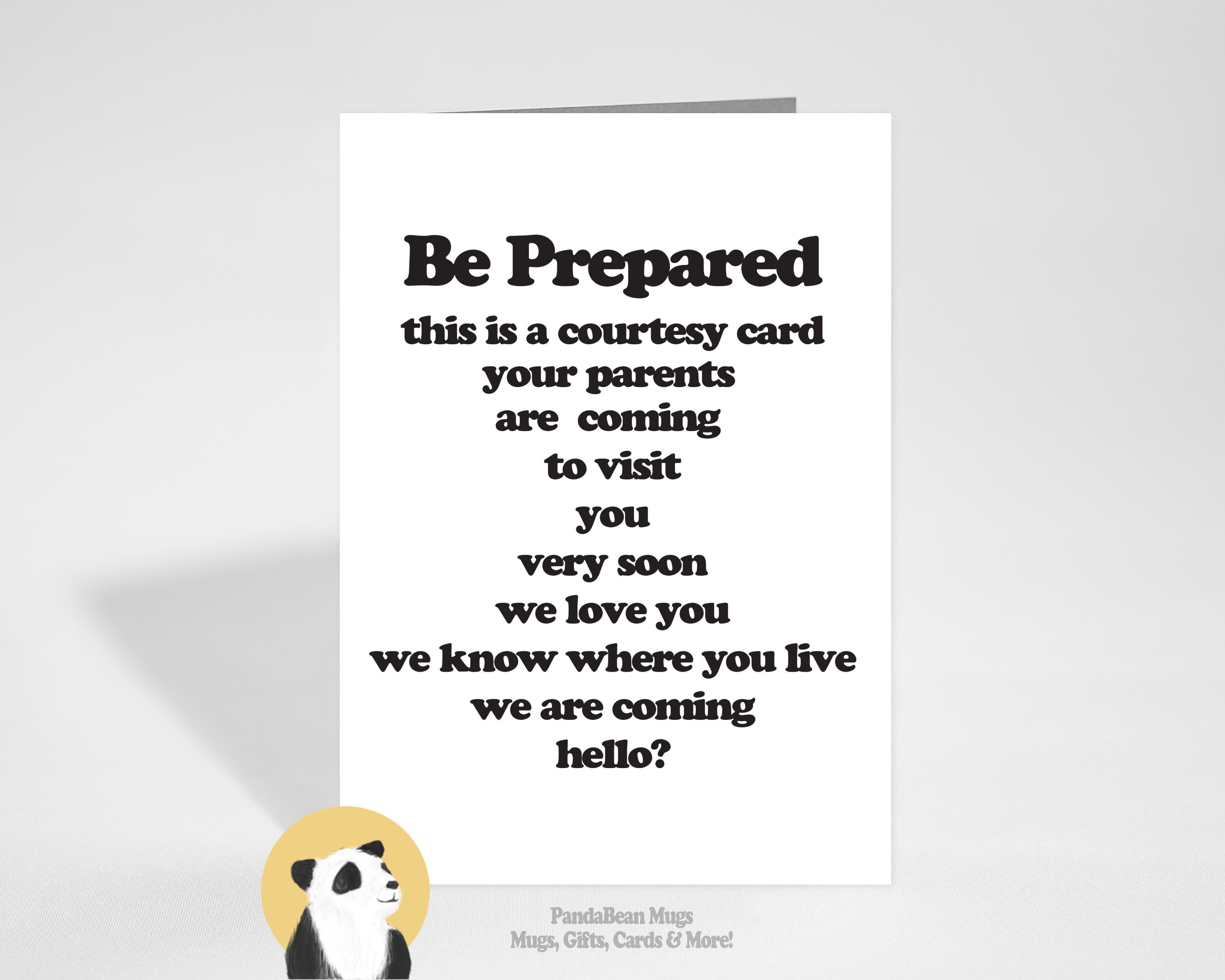 Visiting Card Print From Parents Card Digital Download Cards Funny 5x7 ...