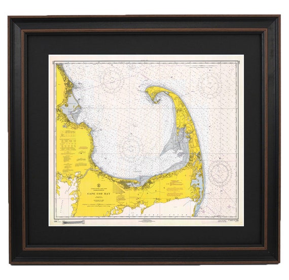 Vintage Framed Nautical Maps. Cape Cod 1966 Replica. | Etsy