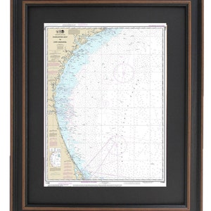 Framed Nautical Chart Charleston Light to Cape Canaveral NOAA 11480 ...