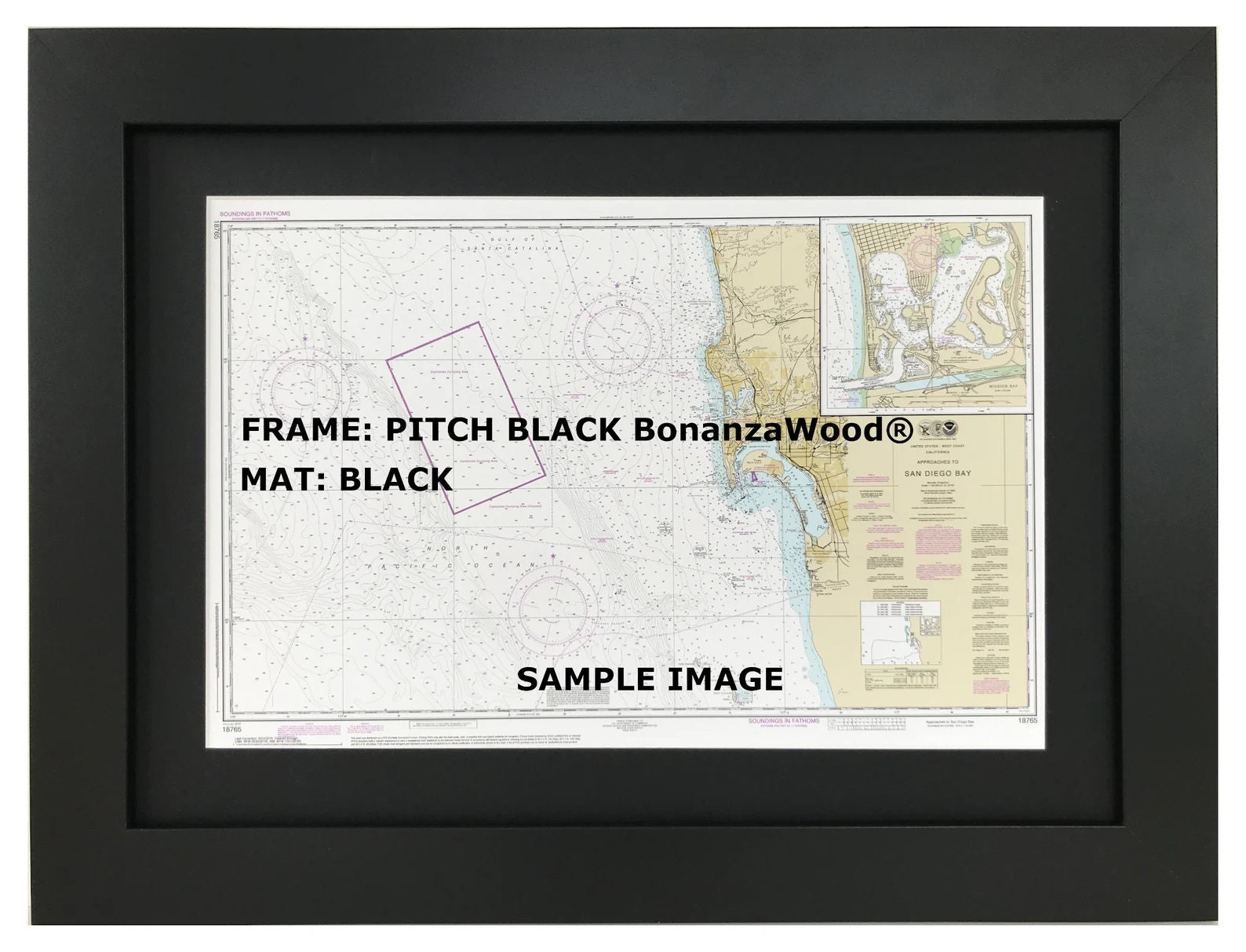 Framed Nautical Map 13214 : Fishers Island Sound - Etsy
