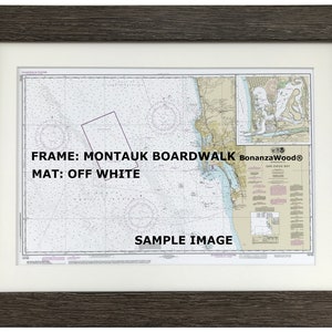 Framed Nautical Chart Block Island Sound, Point Judith to Montauk Point ...