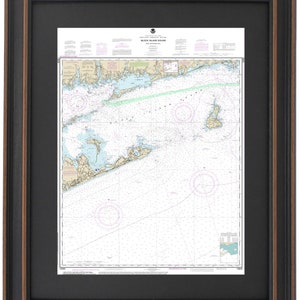 Framed Nautical Map 13205 : Block Island Sound - Etsy