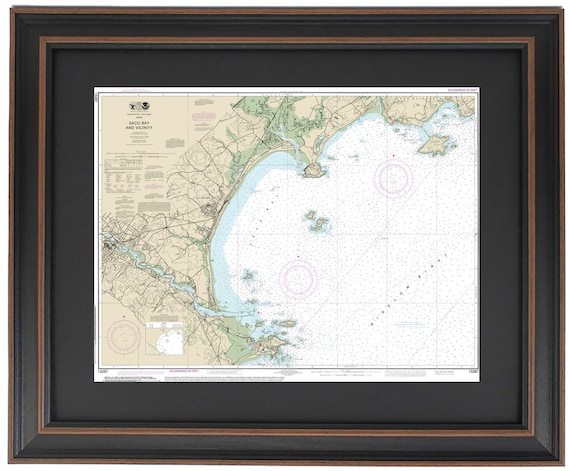 Framed Nautical Map 13287 : Saco Bay ME - Etsy