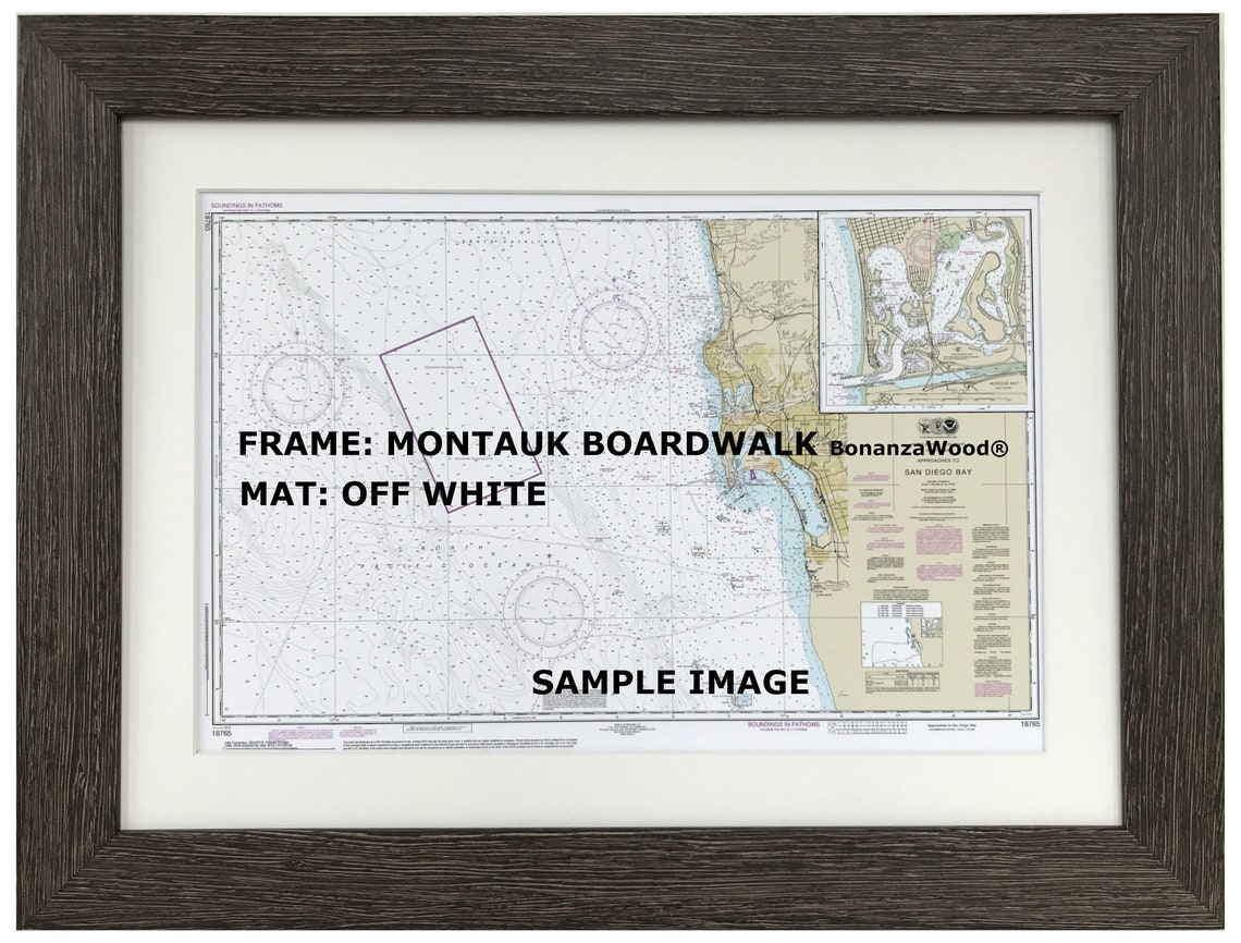 Framed Nautical Chart San Francisco Bay-southern - Etsy