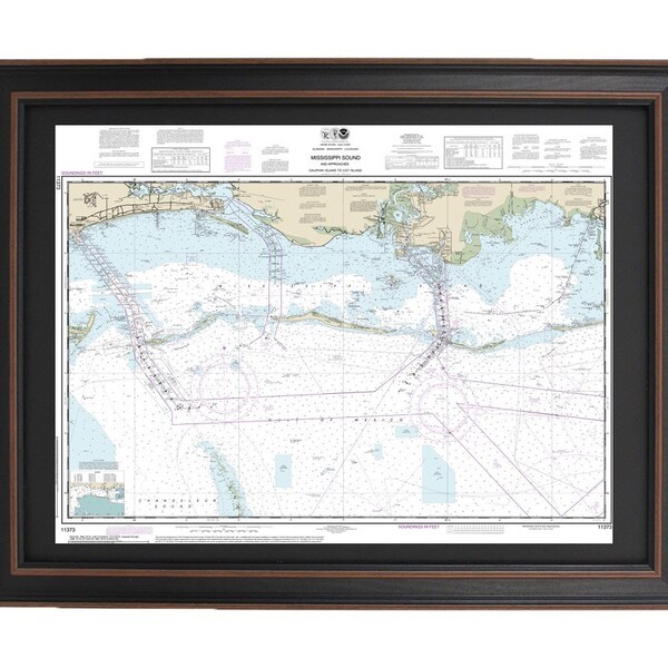 Nautical Map Mississippi Sound - Etsy