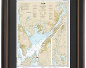 Framed Nautical Map 13226 : Mount Hope Bay - Etsy