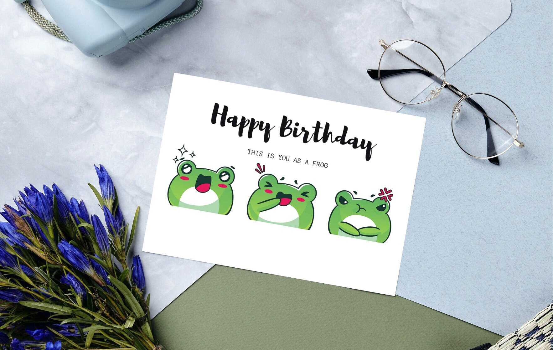 Frog Printable Happy Birthday Card This is You as A Frog Digital ...