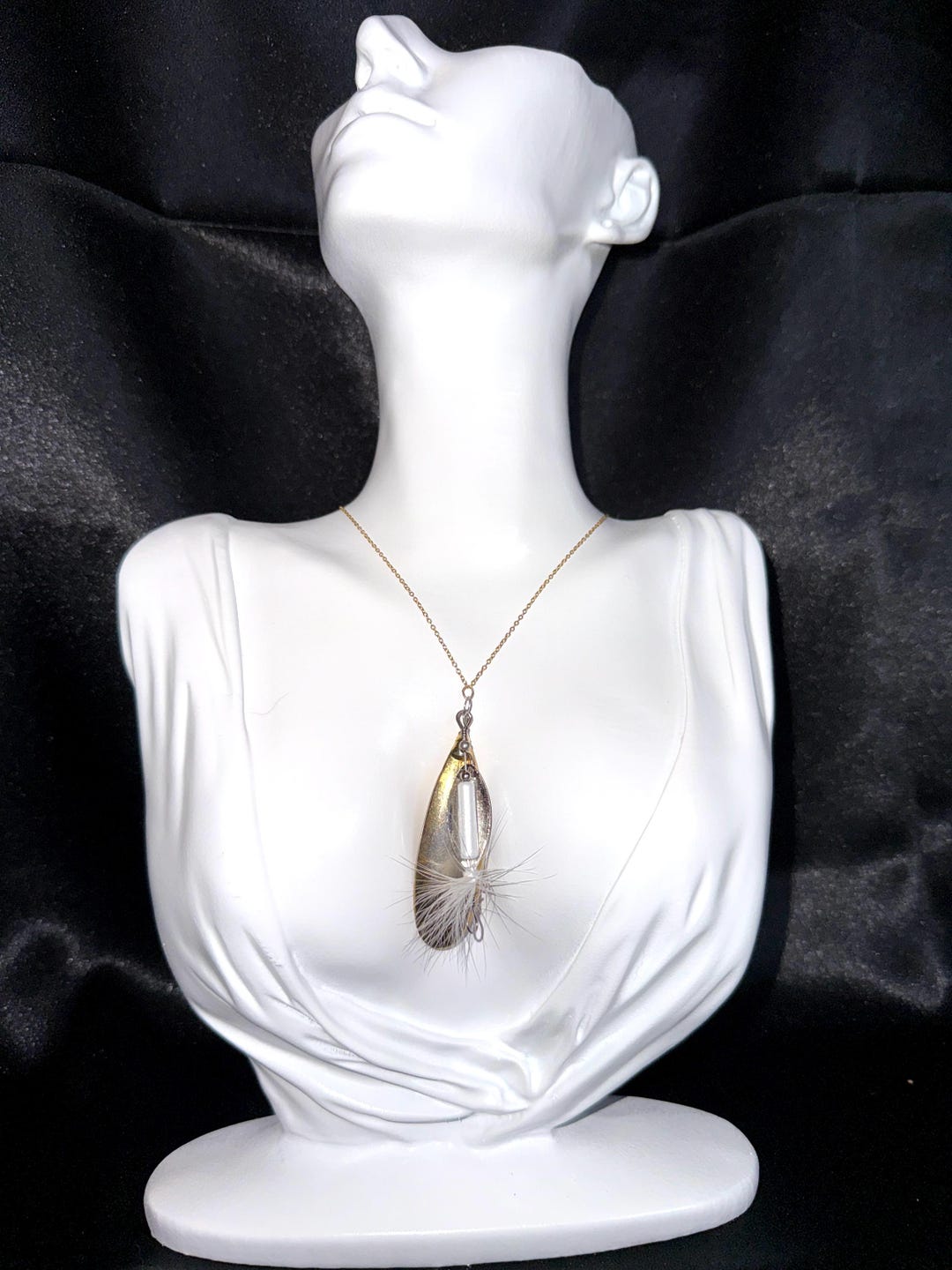 Necklace Made With Fishing Lure Parts and Repurposed Jewelry Parts. - Etsy