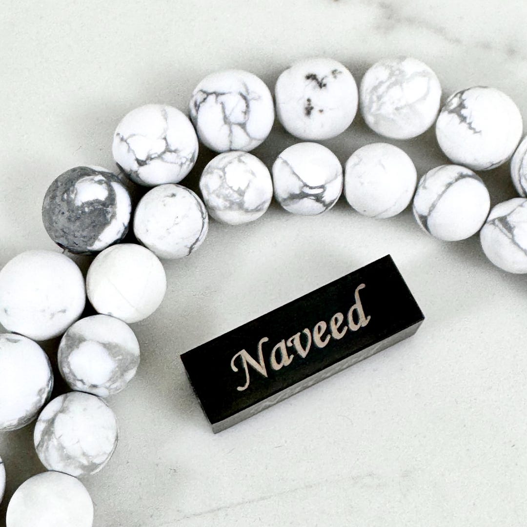 3D Bead Bar Engraved, Name Bead Bar, My Own Name Bead Stainless Steel ...