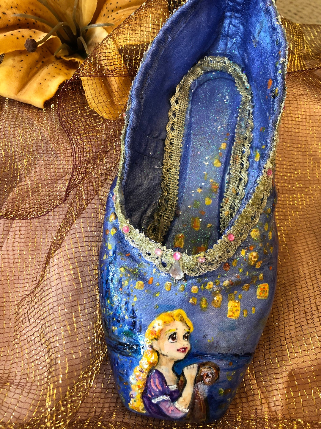 Tangled Hand Painted Ballet Point Shoe - Etsy