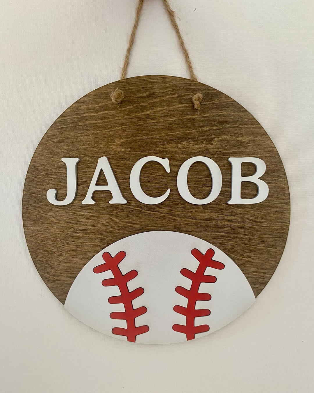 Personalized Baseball Sign for Baby Boy Nursery Decor, Round Custom ...