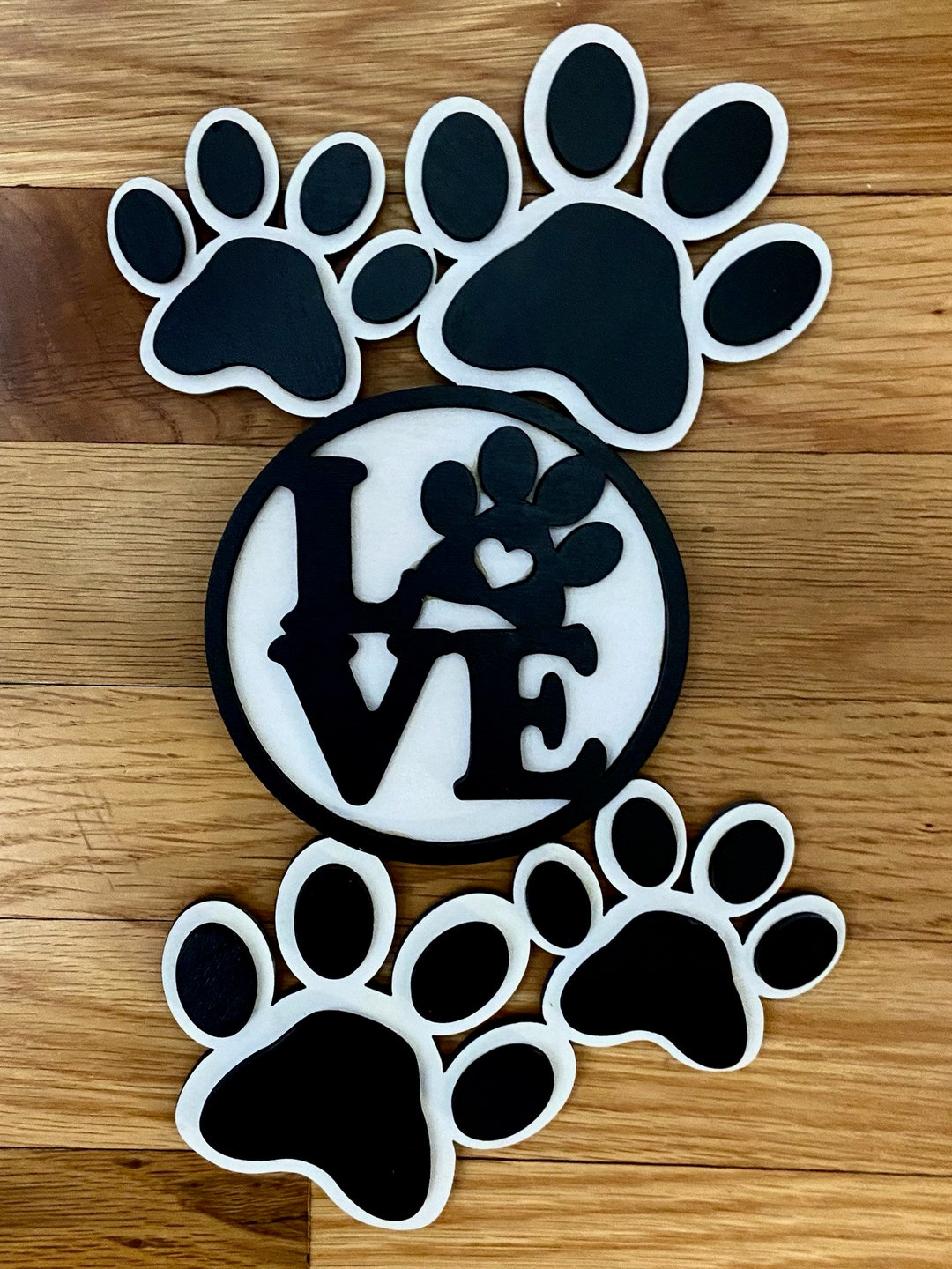 Love Paw Print Attachment Piece for Interchangeable Address Plaque, Dog ...