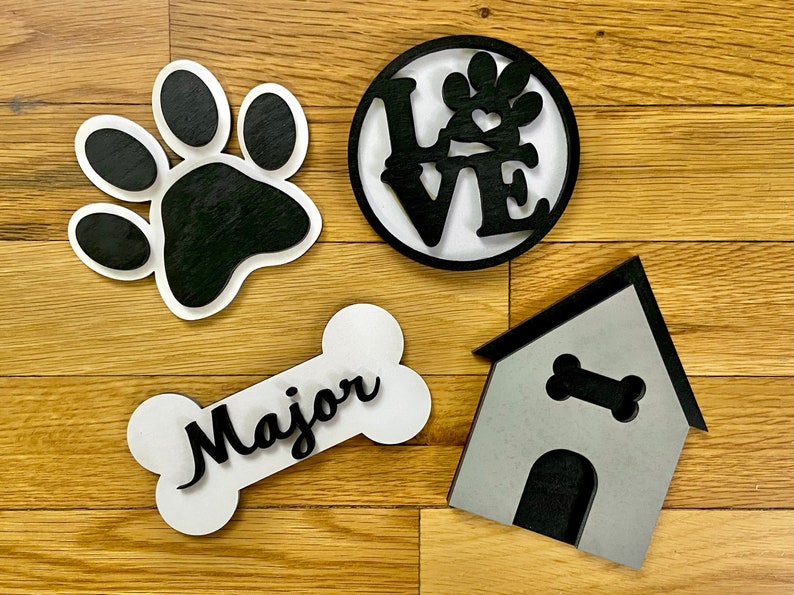 Dog Tiered Decorative Tray Wood Sign Bundle Mini 3D Double - Etsy