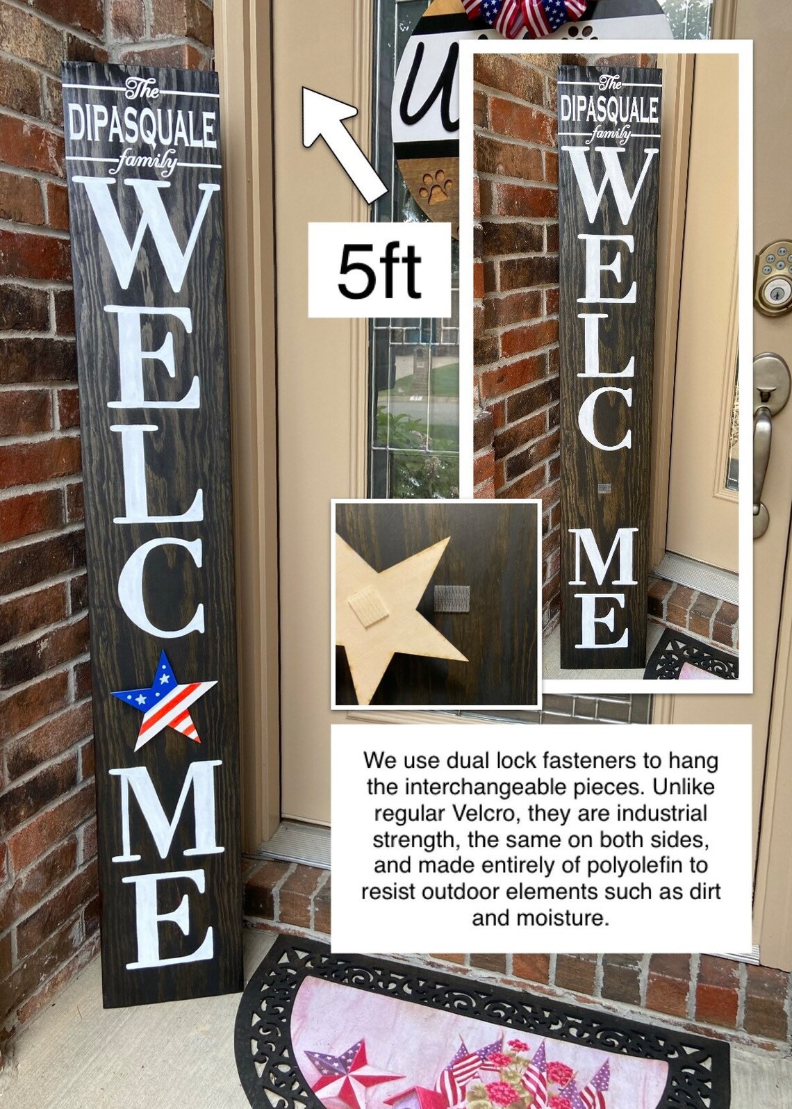 Custom Family Name WELCOME Sign W/ Interchangeable O - Etsy