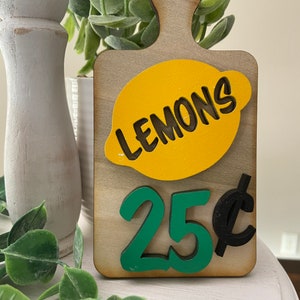 Lemon Themed Tiered Decorative Tray Wood Sign Bundle, 3D Double Layered ...