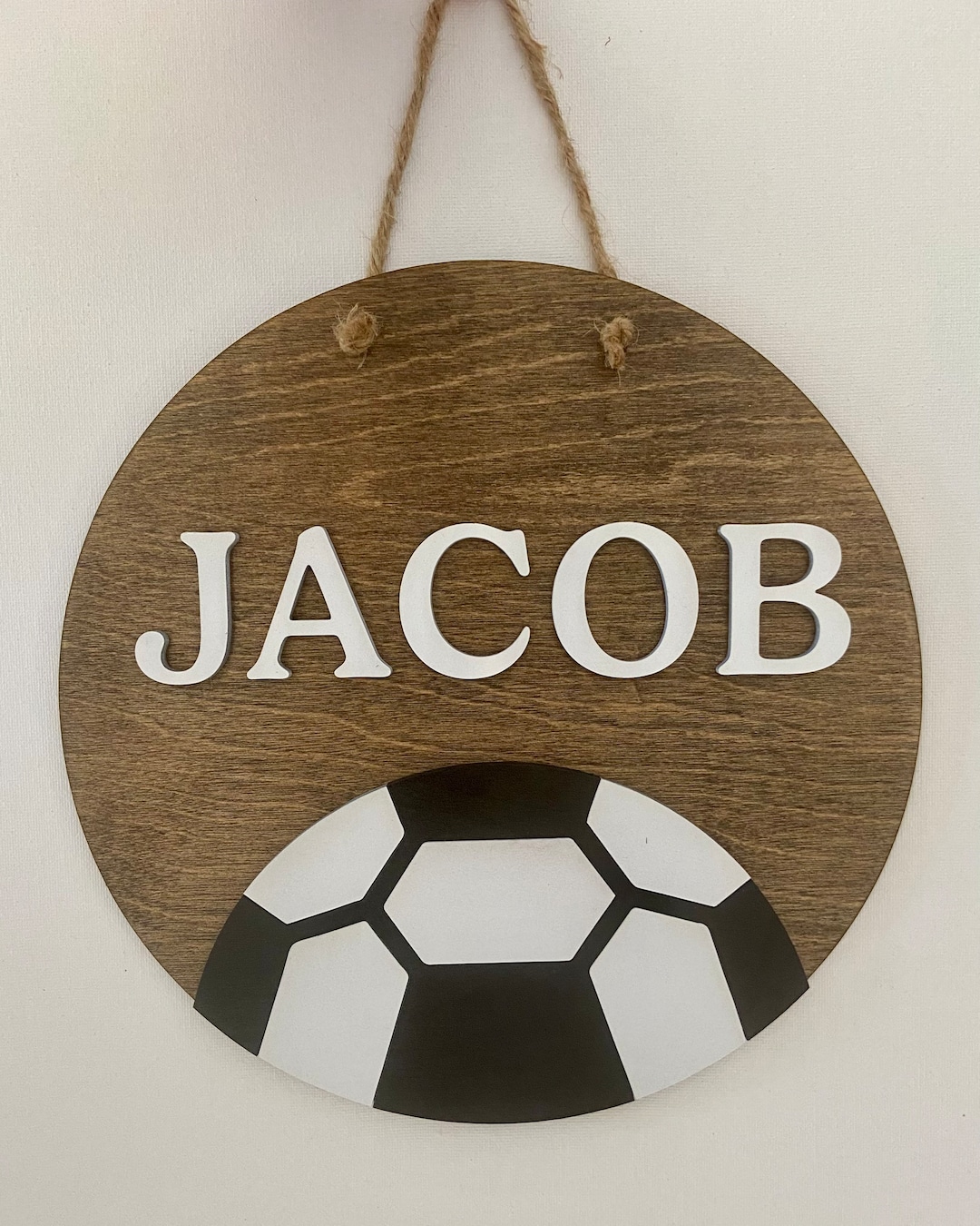 Personalized Soccer Ball Sign, Baby Boy Nursery Decor, Round Custom ...