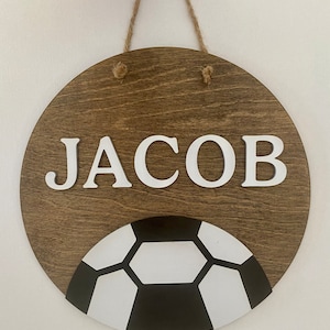 Personalized Soccer Ball Sign, Baby Boy Nursery Decor, Round Custom ...