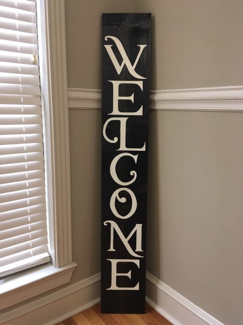 Large Vertical Welcome Sign Front Door Sign Porch Leaner - Etsy
