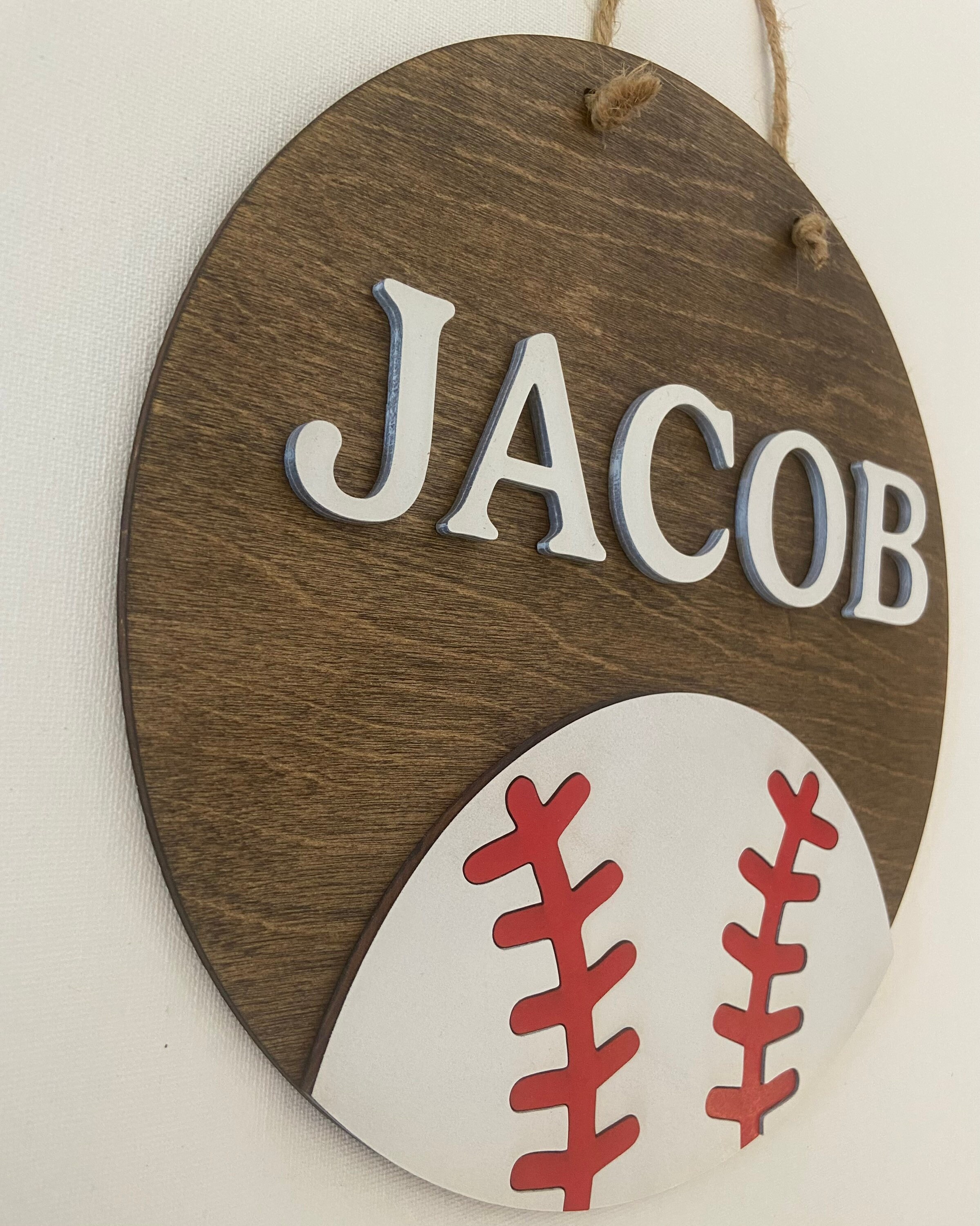 Personalized Baseball Sign for Baby Boy Nursery Decor, Round Custom ...
