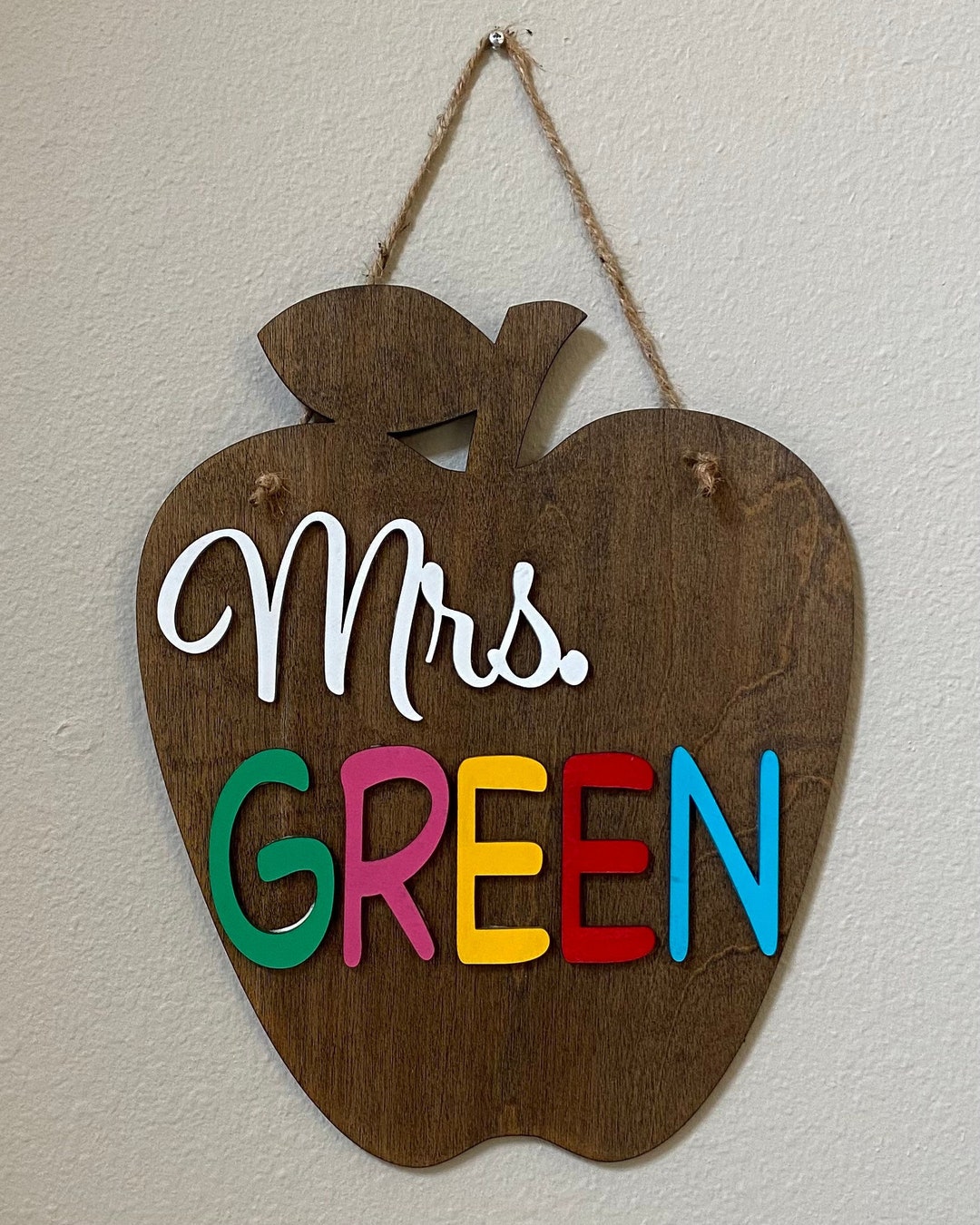 Personalized Teacher Sign, Classroom Door Hanger, Custom Name Class ...
