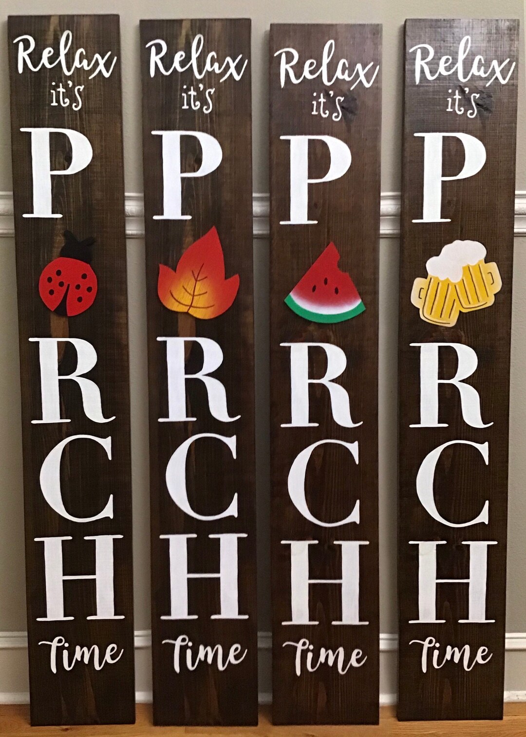 Relax It’s PORCH Time, Large Vertical Wood Sign, Interchangeable ...
