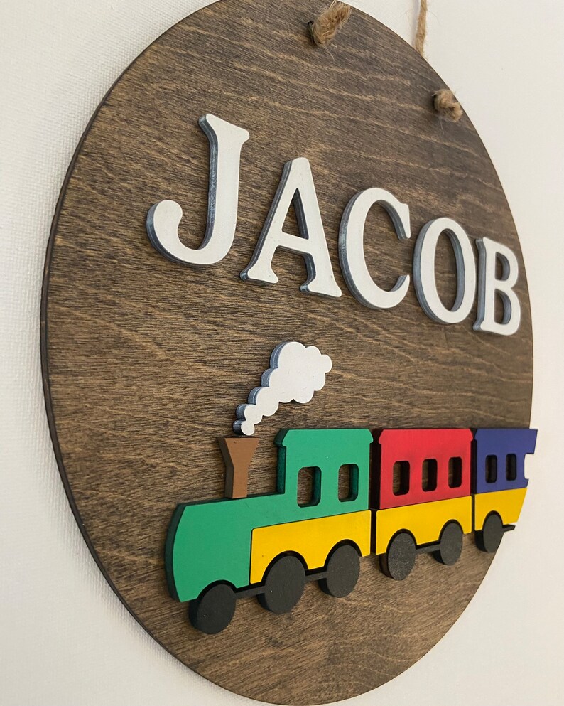Personalized Train Sign for Baby Nursery Decor Round Custom - Etsy