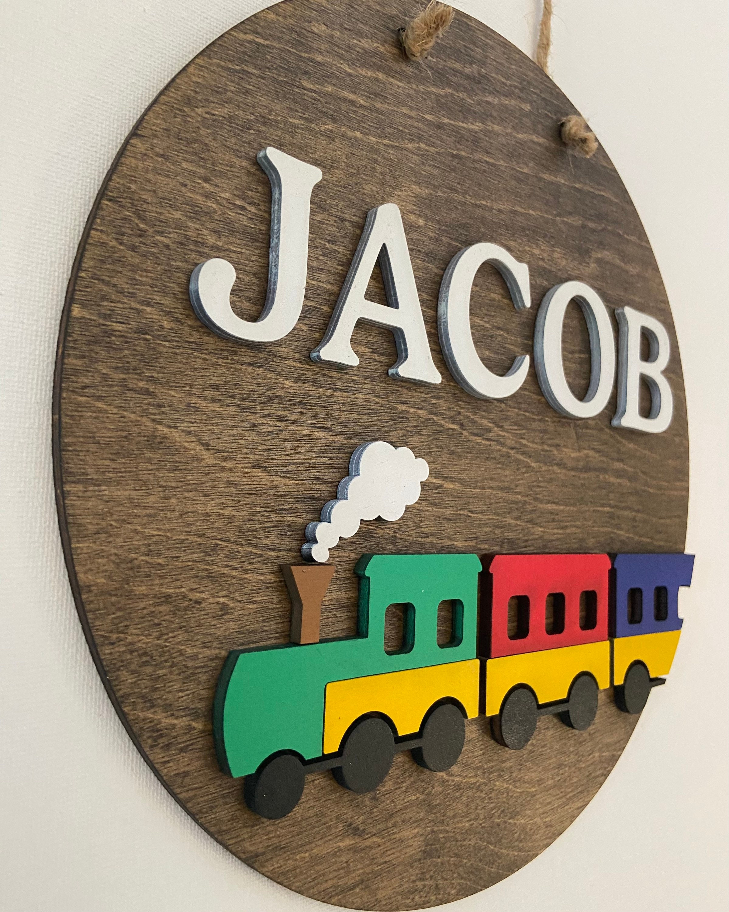 Personalized Train Sign for Baby Nursery Decor Round Custom - Etsy