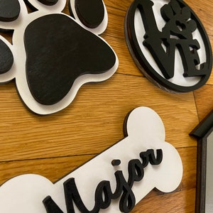 Dog Tiered Decorative Tray Wood Sign Bundle, Mini 3D Double Layered ...