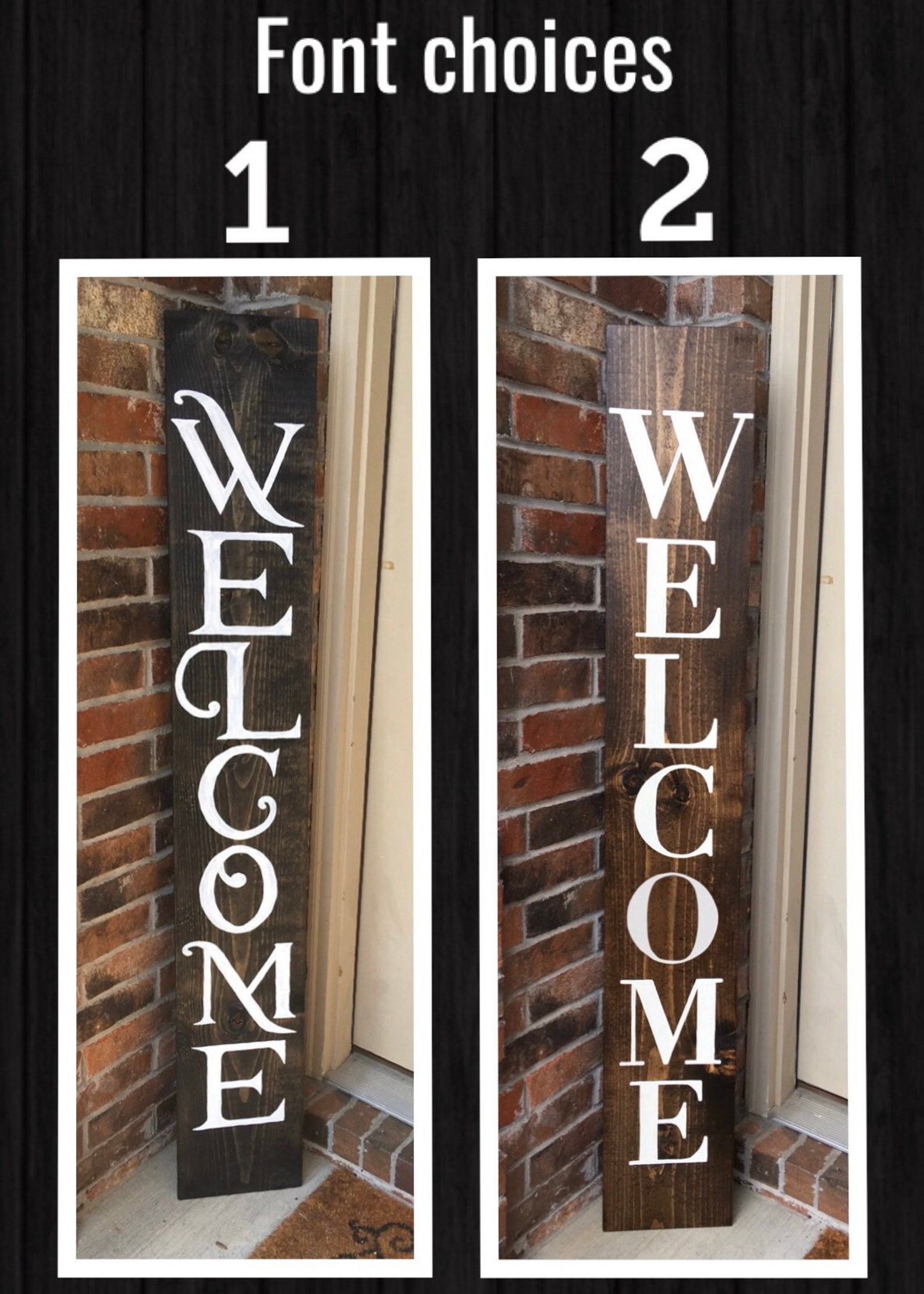 Large Vertical Welcome Sign, Front Door Sign, Porch Leaner, Rustic Wood ...