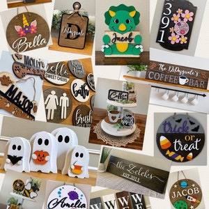 Wood WELCOME Sign, Interchangeable O Attachment Pieces, Large Vertical ...