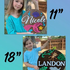 Personalized Mermaid Under the Sea Sign for Baby Nursery Decor, Round ...