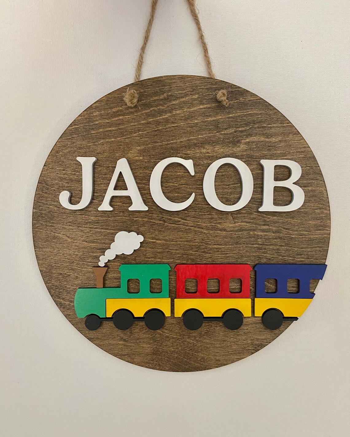 Personalized Train Sign for Baby Nursery Decor Round Custom - Etsy