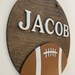 Personalized Football Sign, Baby Boy Nursery Decor, Round Custom Name ...