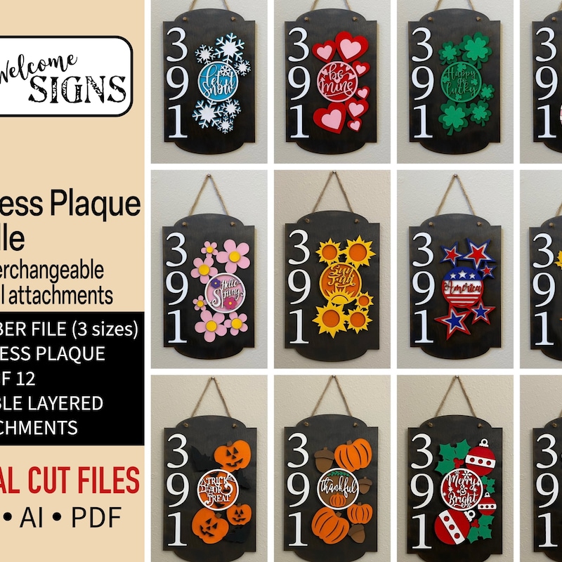 Cricut House Number Signs - Etsy