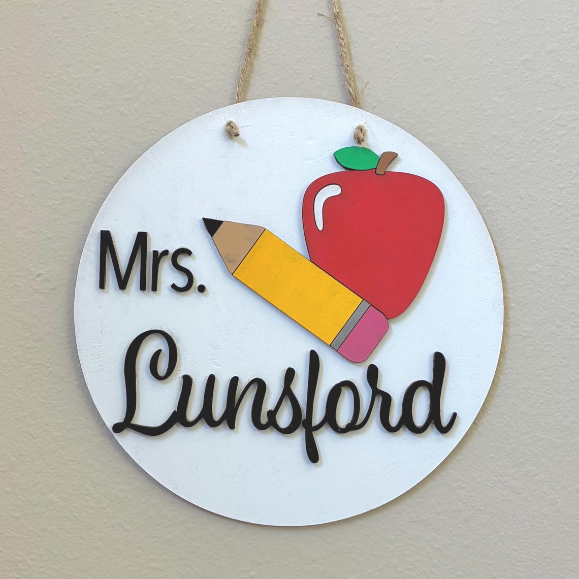 Personalized Teacher Sign, Classroom Door Hanger, Custom Name Class ...