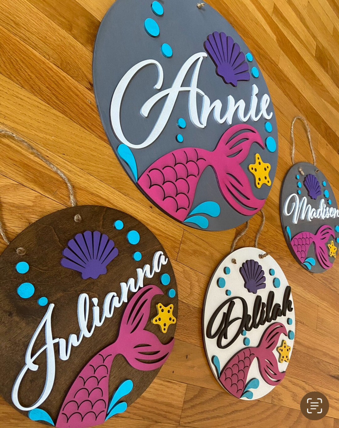 Personalized Mermaid Under the Sea Sign for Baby Nursery Decor, Round ...