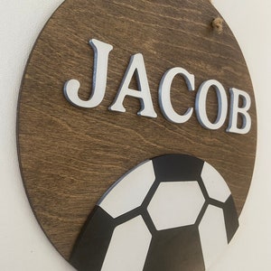 Personalized Soccer Ball Sign, Baby Boy Nursery Decor, Round Custom ...