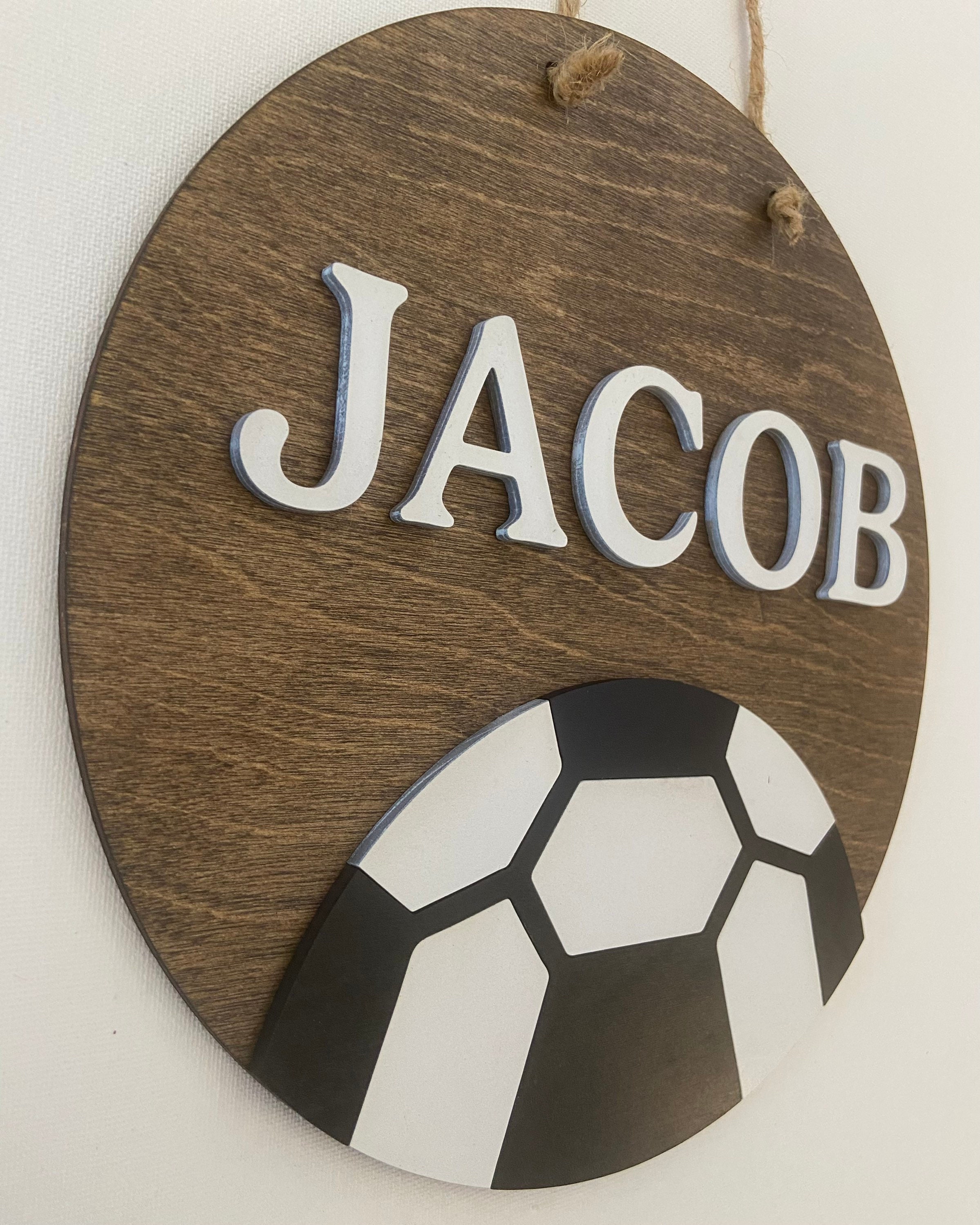 Personalized Soccer Ball Sign, Baby Boy Nursery Decor, Round Custom ...