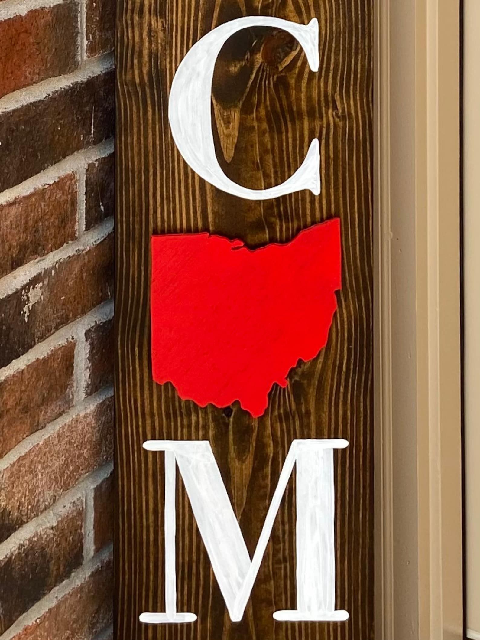 State Welcome Sign Home Sign Front Door Large Vertical - Etsy