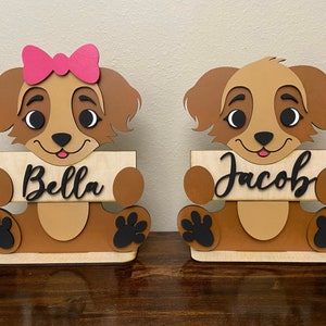 Personalized Dog Shelf Sitter, Custom Name Sign for Nursery or Kids ...