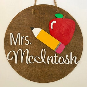 Personalized Teacher Sign, Classroom Door Hanger, Custom Name Class ...