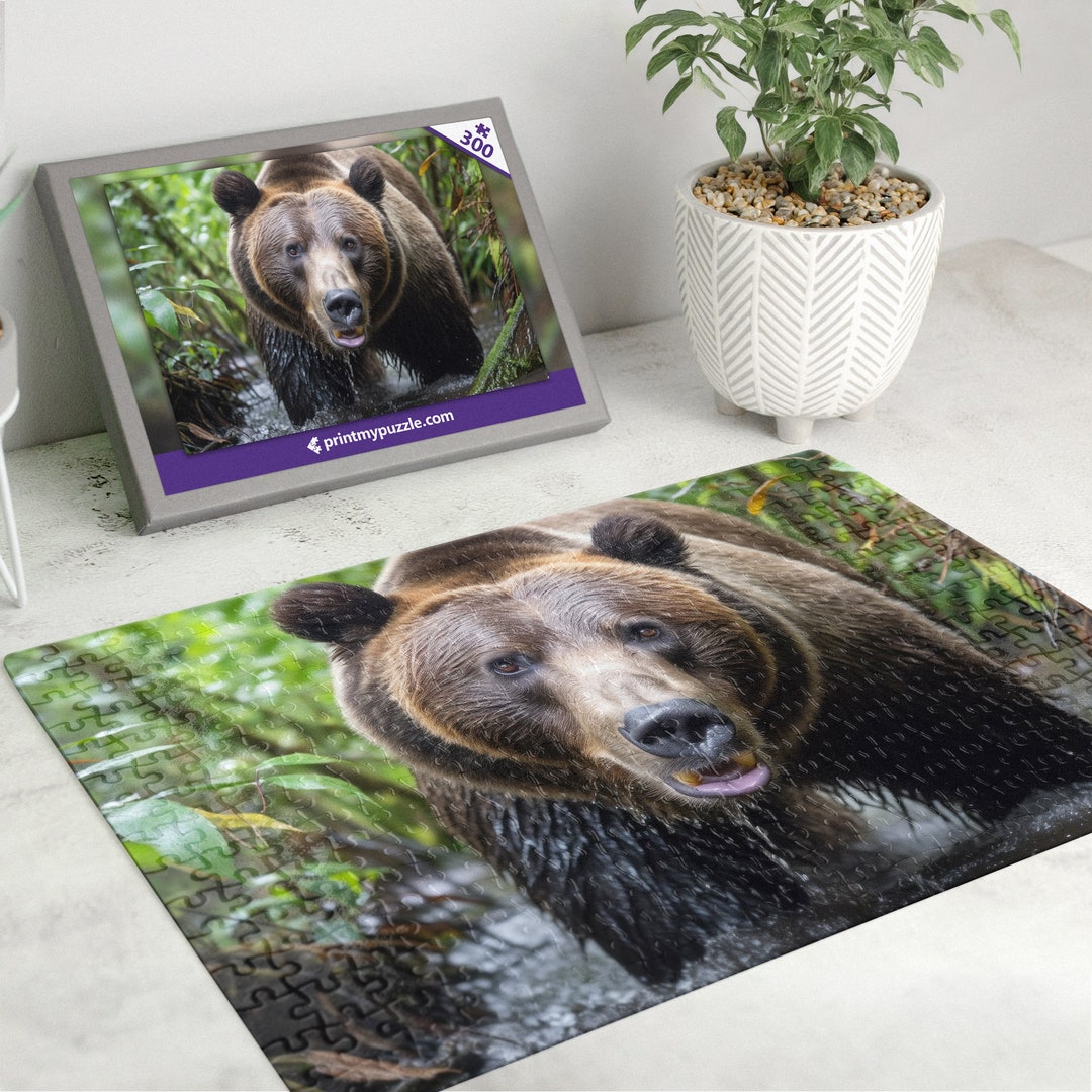 Grizzly Bear 300 Piece Jigsaw Puzzle – Wild Animal Forest Nature Lover ...