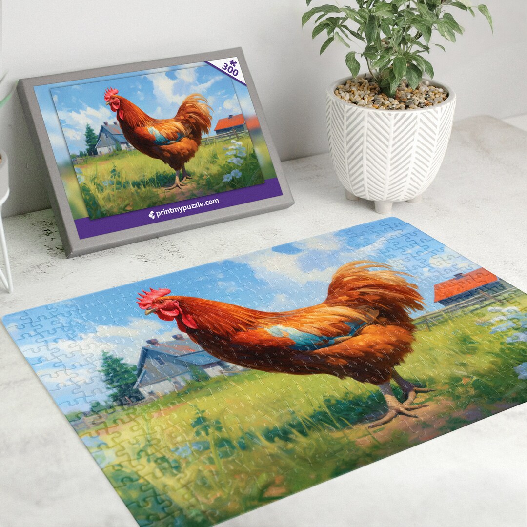 Cockrel 300 Piece Jigsaw Puzzle Oil Painting of a Farm Animal ...