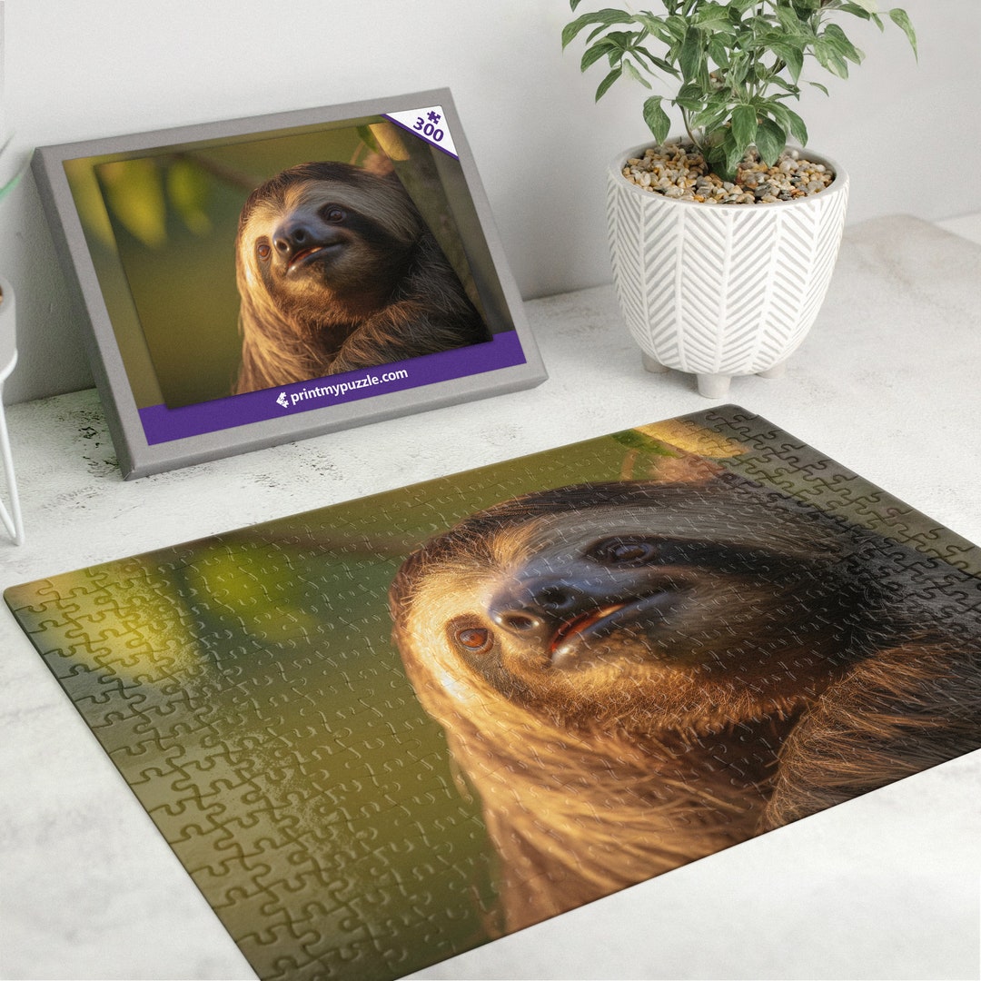 Sloth 300 Piece Jigsaw Puzzle Wild Animal Forest Nature Lover Gift ...