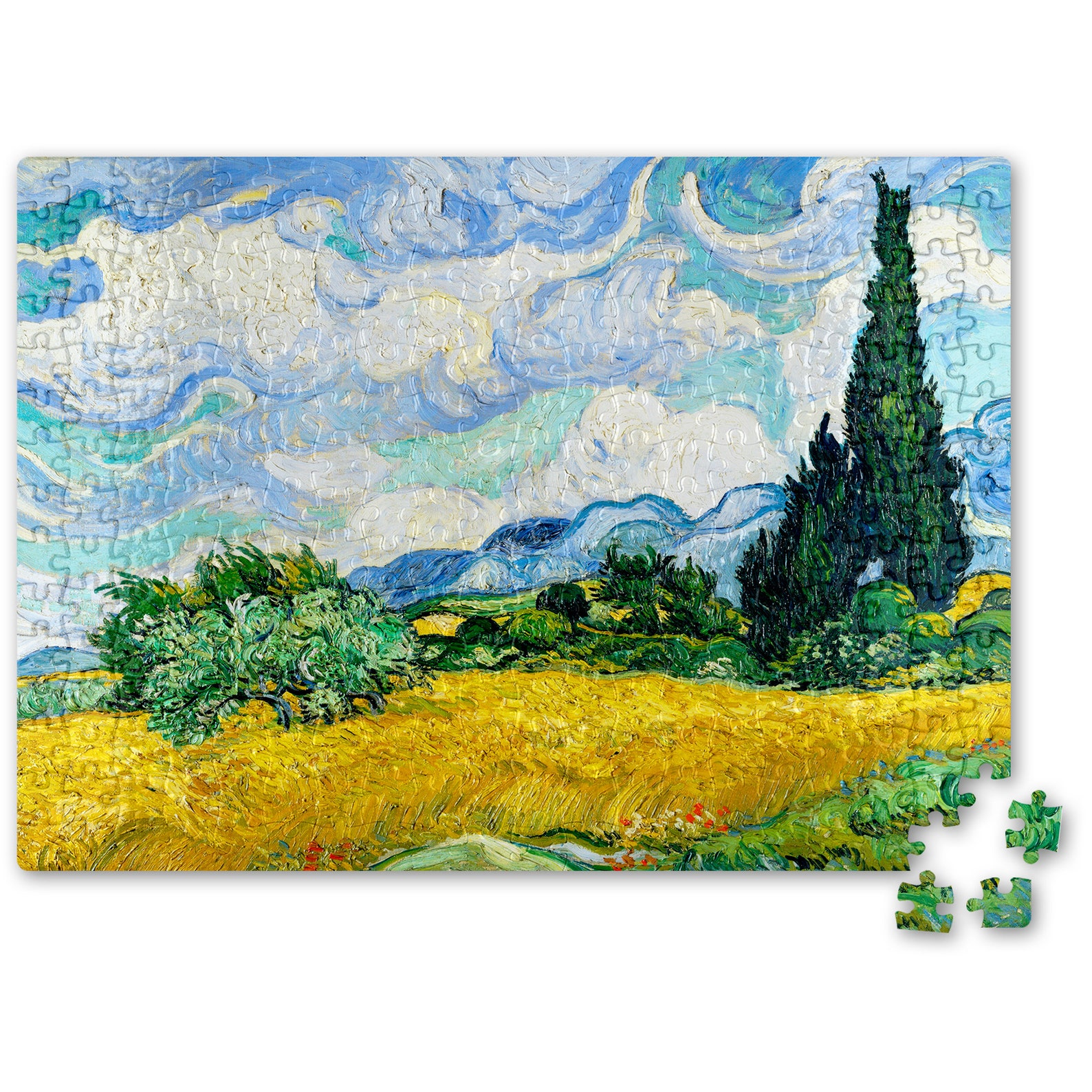 Van Gogh 300 Piece Jigsaw Puzzle Wheat Field With Cypresses A3 - Etsy
