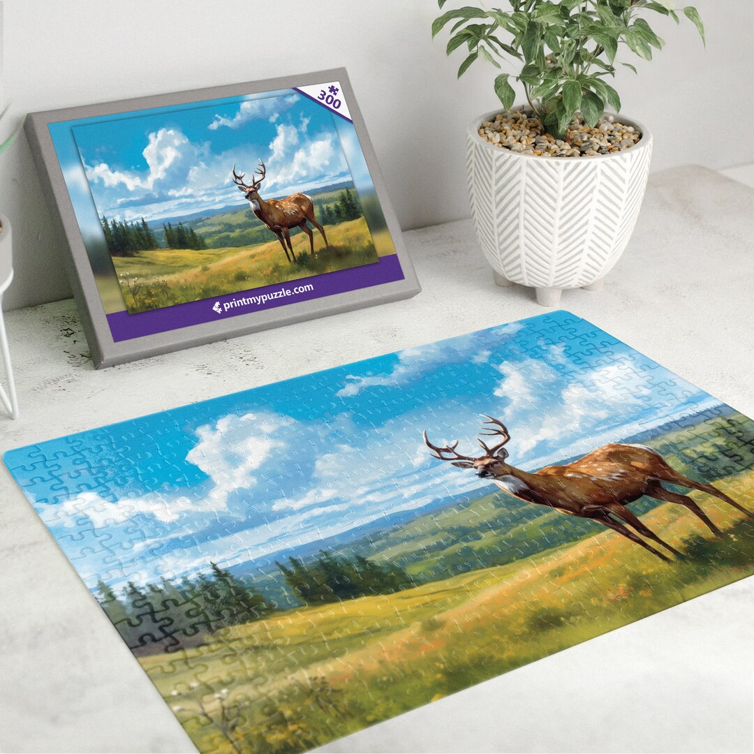 Stag 300 Piece Jigsaw Puzzle | Oil Painting of a Farm Animal ...