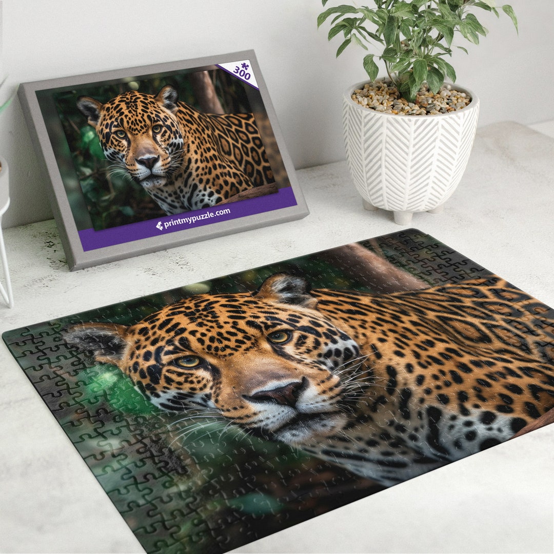 Jaguar 300 Piece Jigsaw Puzzle Wild Animal Forest Nature Lover Gift Big ...