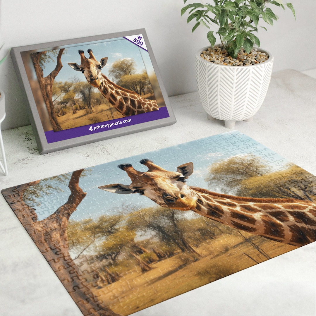 Giraffe 300 Piece Jigsaw Puzzle – Wild Animal Forest Nature Lover Gift ...