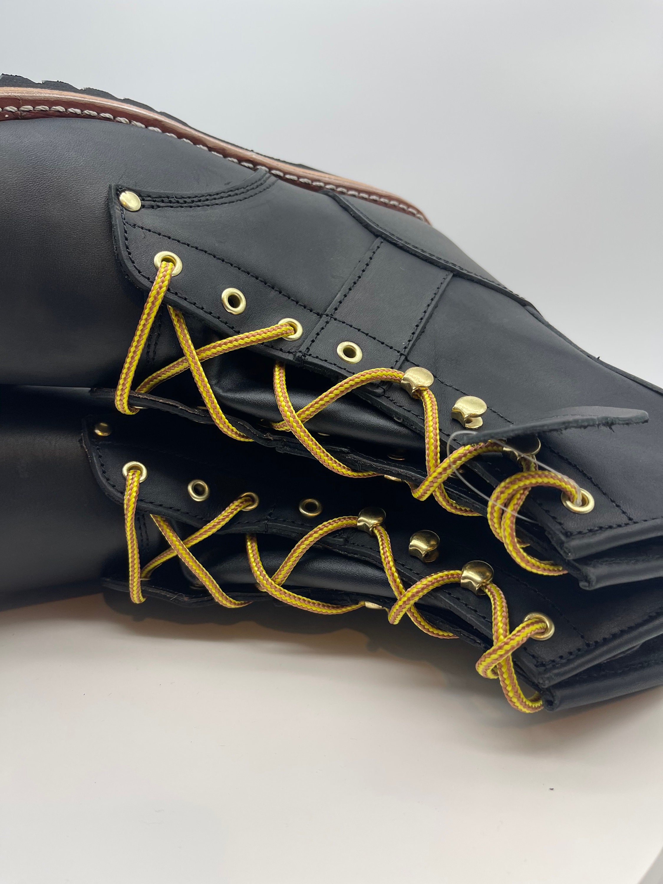 Loggers Black Leather Men’s Tree Climbing Work Boots New - Etsy