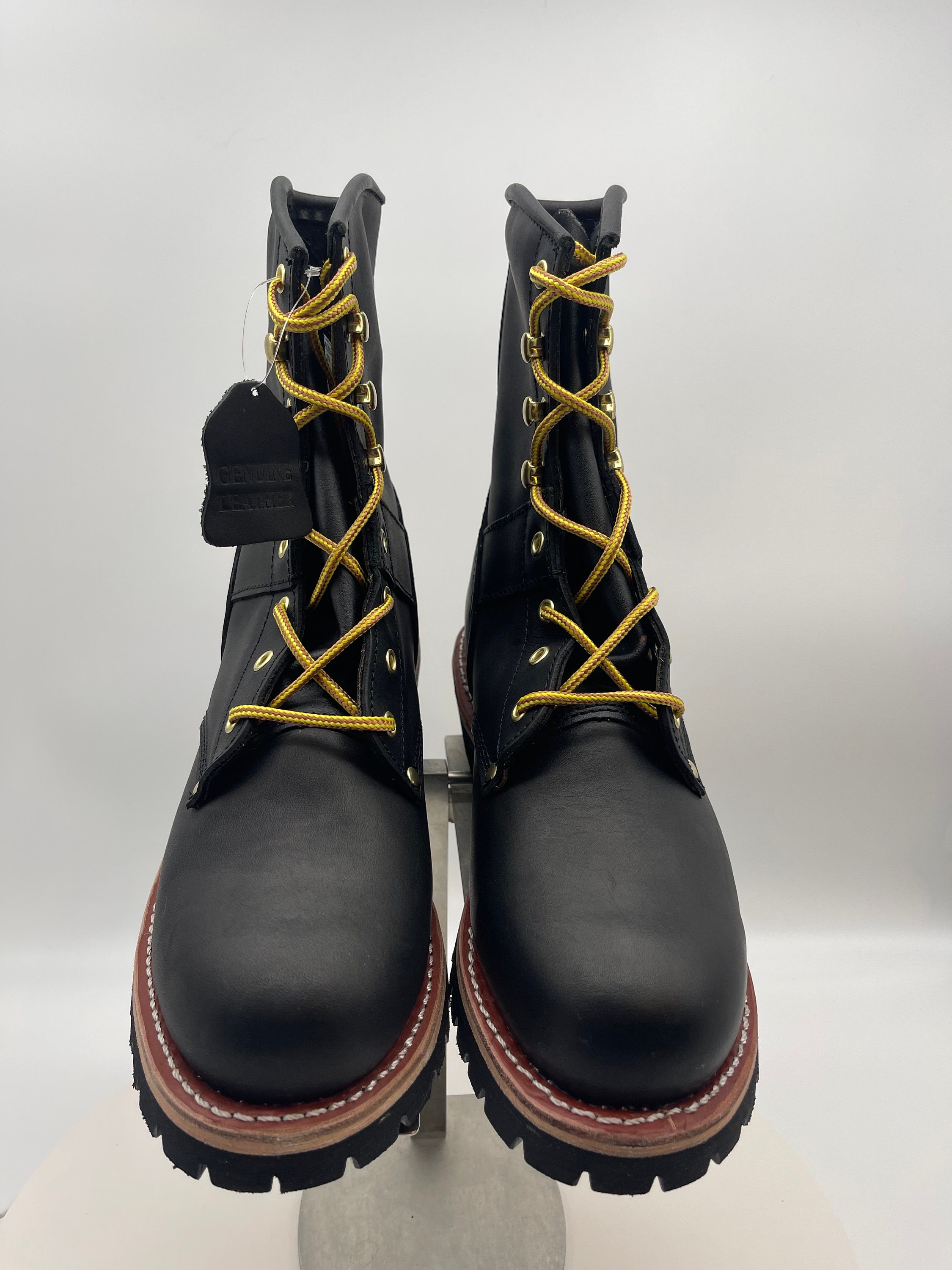 Loggers Black Leather Men’s Tree Climbing Work Boots New - Etsy